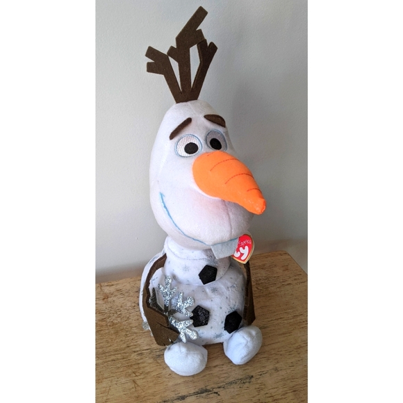 Disney | Toys | Disney Frozen Sparkle Olaf Ty Beanie Babies Plush ...